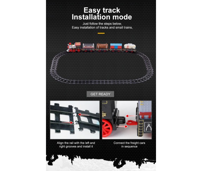 Set circuit trenulet de jucarie cu vagoane, sunete specifice si ...