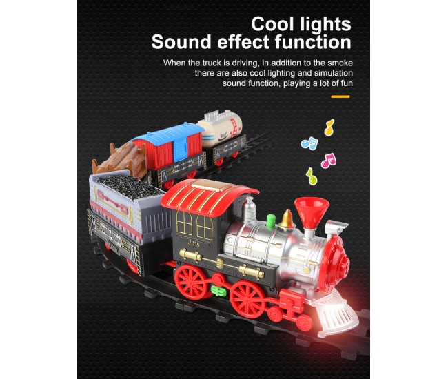 Set circuit trenulet de jucarie cu vagoane, sunete specifice si ...